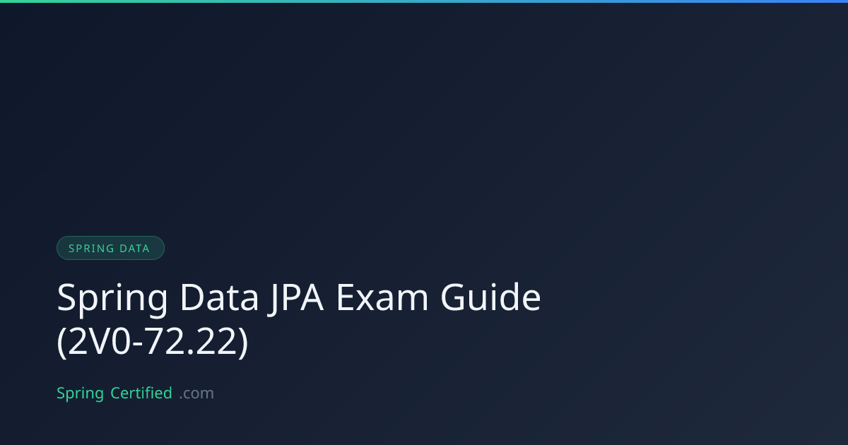Spring Data JPA Exam Guide (2V0-72.22) | SpringCertified | SpringCertified